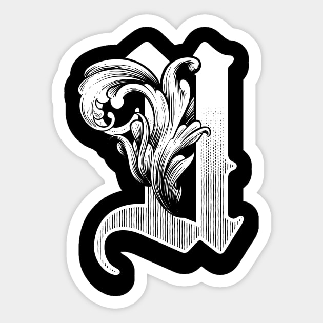 Illustration Of U Font Vintage Style Hand Drawing Design Font Sticker Teepublic